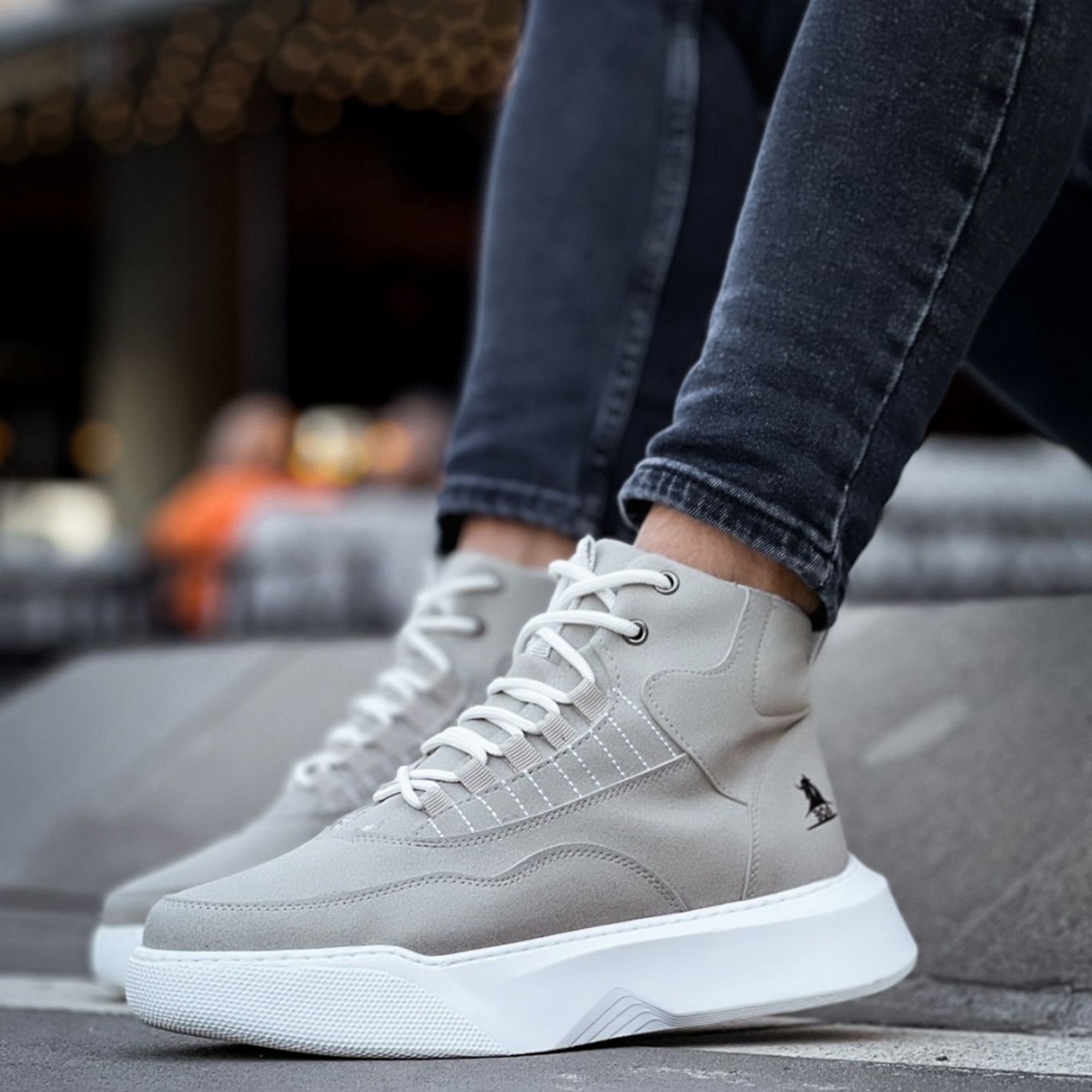 Erkek Bot - Gri - 0192 - 0192-BLACK