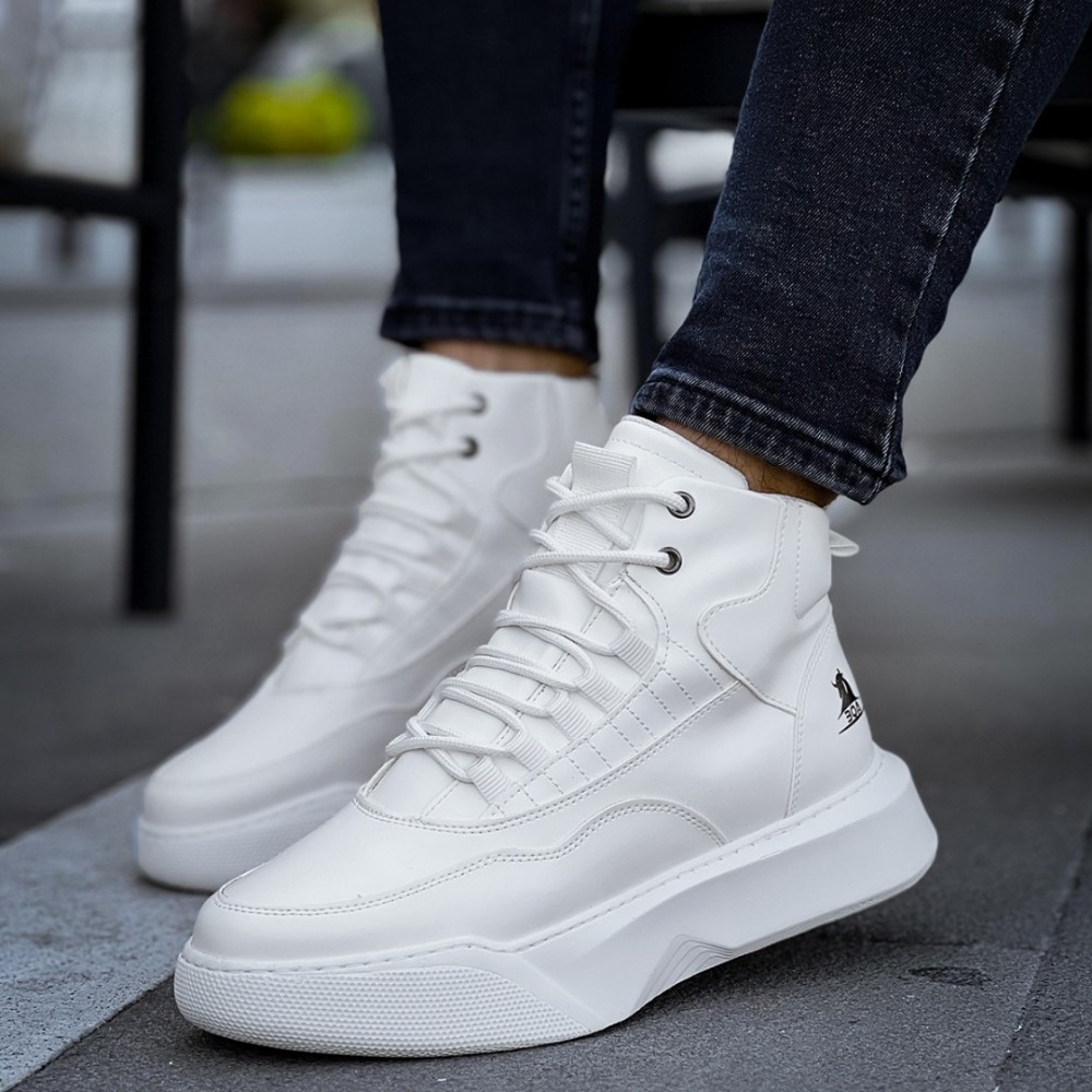 Erkek Bilekli Sneaker - Beyaz - 0192