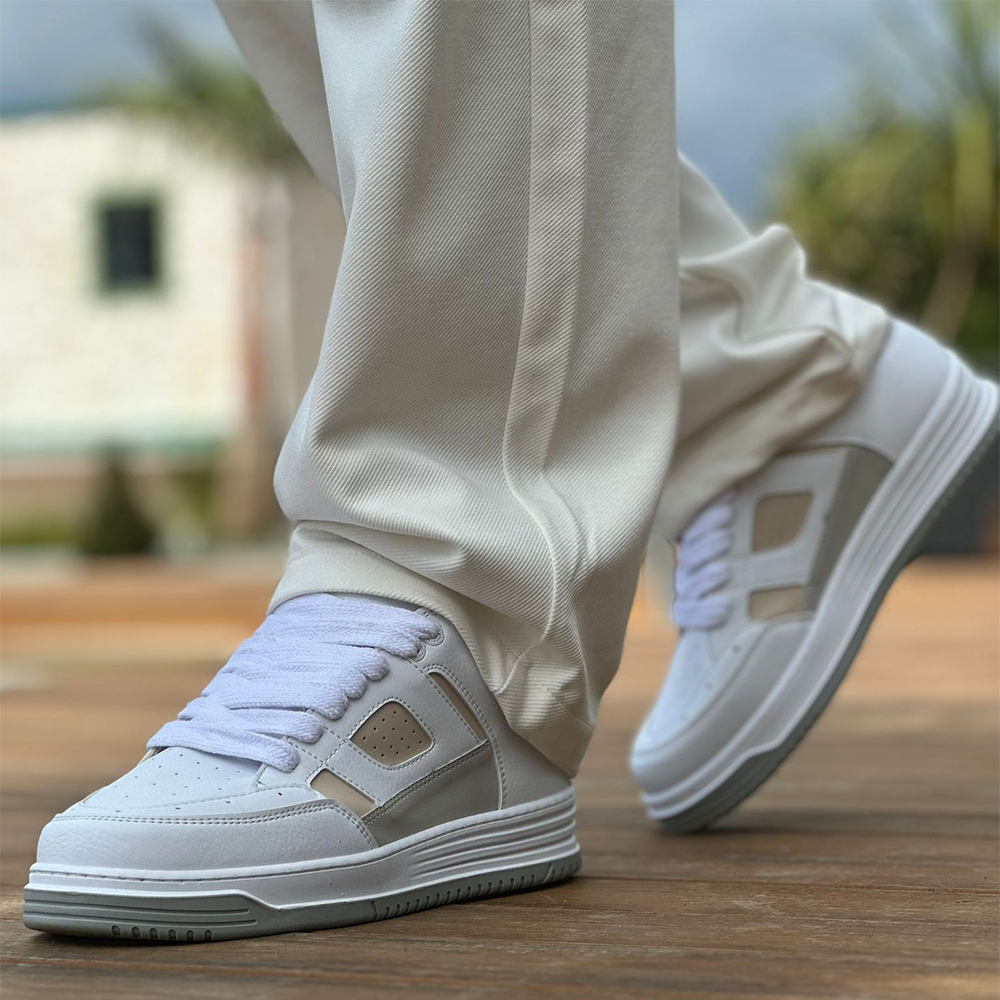 Mens Sneakers - White Beige - 2410