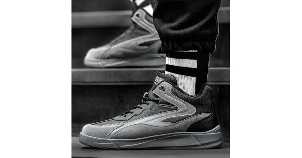 Erkek Bilekli Sneaker - Siyah Gri- DS3.1204